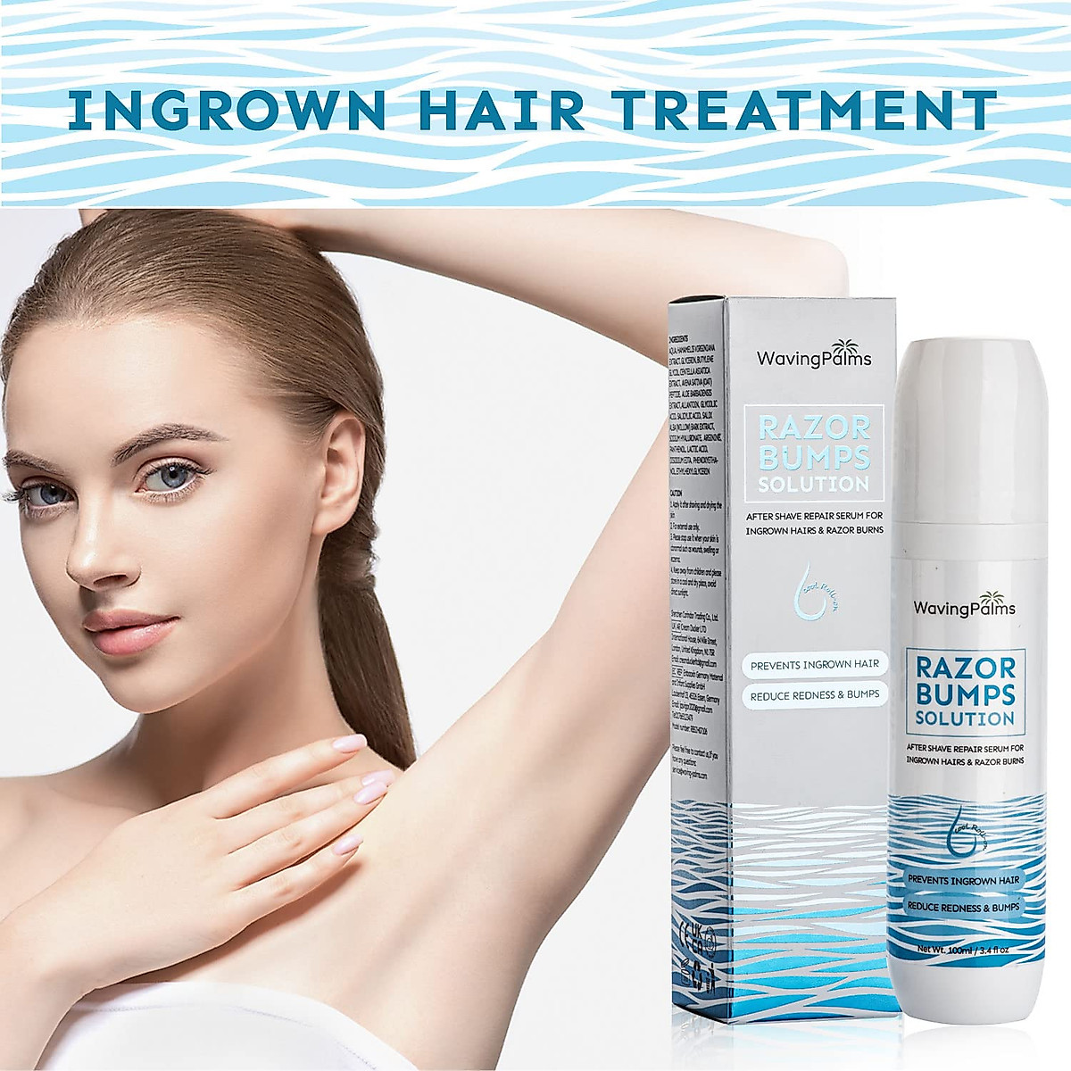 Ingrown Hair Treatment, After Shave Repair Serum For Ingrown Hairs & Razor Bump Treatment, Prevents Ingrown Hair Serum For Men and Women 100 Ml