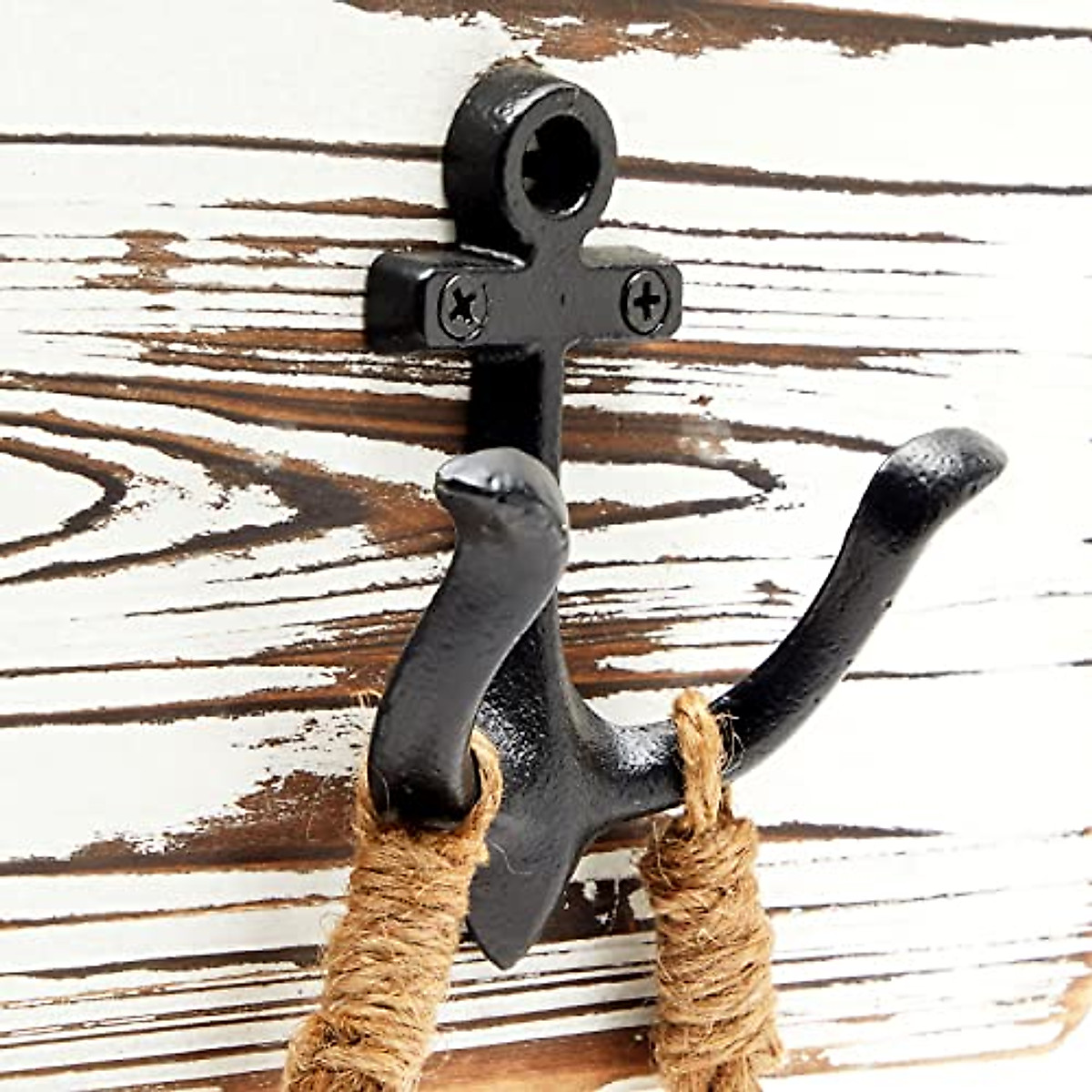 Okuna Outpost 2 Pack Nautical Towel Ring Holder, Anchor Bathroom Decor and Accessories (9 x 6 in)