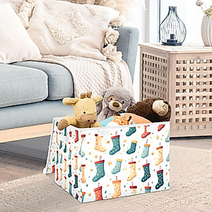 senya Large Storage Bins with Linen Collapsible Foldable Storage Cubes Fabric Closet Organizer Containers box with Flip-Top Lid for Home Bedroom Office 16.5 x 12.6 x 11.8in (Woodland Forest Animals)