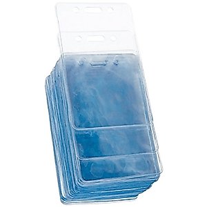 Amazon Basics Clear Name ID Badge Holder - Vertical (Pack of 50)