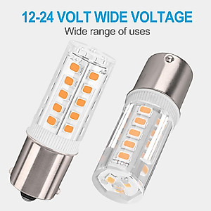 HRYSPN 4PCS BA15S LED bulb p21w 12V 24V, 1141 LED Bulb Bayonet Single Contact Base for RV Camper Trailer Boat Trunk Interior Lights, Warm White 3000K