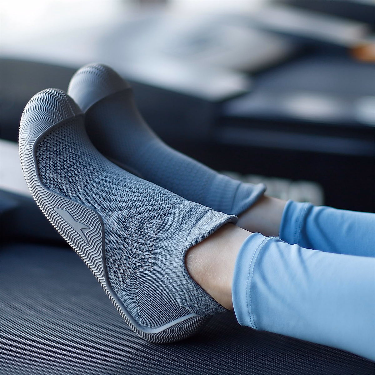 JiuQing Womens Barefoot Sock Shoes Indoor Fitness Cross-Trainer Shoes Portable for Gym Water Sports Beach,Gray,9.5