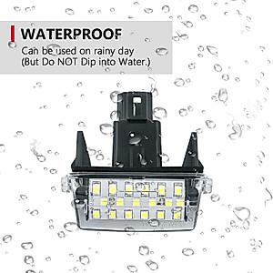 Gempro 2Pcs LED License Plate Light Lamp Assemly for Toyota Camry Yaris Highlander Prius C Avalon, Powered by 18SMD Xenon White LED Lights