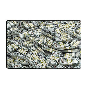Super Soft Indoor Modern Money American Bill Dollars Area Rugs