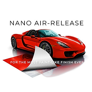 VViViD+ Ultra Gloss Racing Red Vinyl Car Wrap Premium Paint Replacement Film Roll with Nano Air Release Technology, Stretchable Protective Cap Liner, Self Adhesive (1.5ft x 5ft)