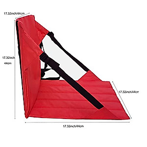 Okuyonic Folding Stadium Seat, Portable Lightweight Folding Bleacher Cushion Pearl Cotton for Lawn(Red)