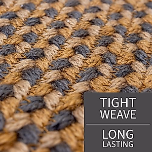 Super Area Rugs Brown Braided Rug for Kitchen/Dining Room, Taupe Gray Indoor Outdoor Braided Rug for Patio/Porch 4' x 6' Oval