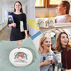 Aliceset 8 Pcs Teacher Appreciation Gifts for Women Thank You Gift 20oz Tumbler Tote Bag Makeup Bag Candle Jewelry Tray Pen Bookmark Greeting Card Back to Birthday Gifts