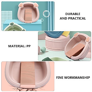 Toddmomy Laundry Basin 1set Washing Wash Hand for Laundry Dormitory Washboard Daily Delicate Scrubbing Board: Basin Clothing Home and Small Tub Clothes Board Portable Laundry Board