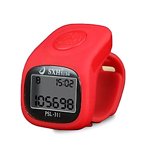 PHONEX Tally Counter Clicker : Multi-Channel Digital Finger Counter Tasbih with LED, Beep Sound, Time Clock & Reset Button - Premium Quality Dhikr Counter & Tasbeeh Counter (Black)