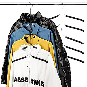 DOIOWN Clothes Hangers Space Saving Coat Hangers Non Slip Blouse Hangers Heavy Duty Foldable Stainless Steel Sweater Shirt Hanger Multilayer Closet Storage Organizer (2)