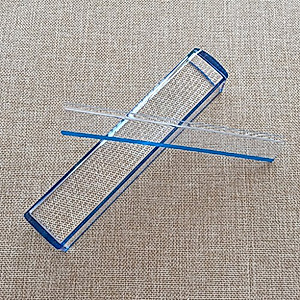 8 Inch 5X Blue Raised Domed Bar Magnifier 7513B with Reading Tracking Line Optical Tool Bar Magnifying Glass