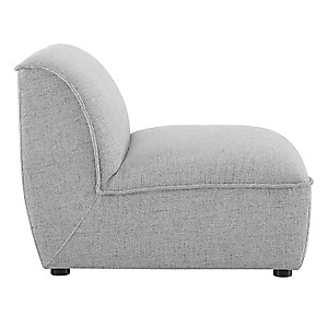 Modway Comprise Fabric Upholstered Sectional, Armless Chair, Light Gray