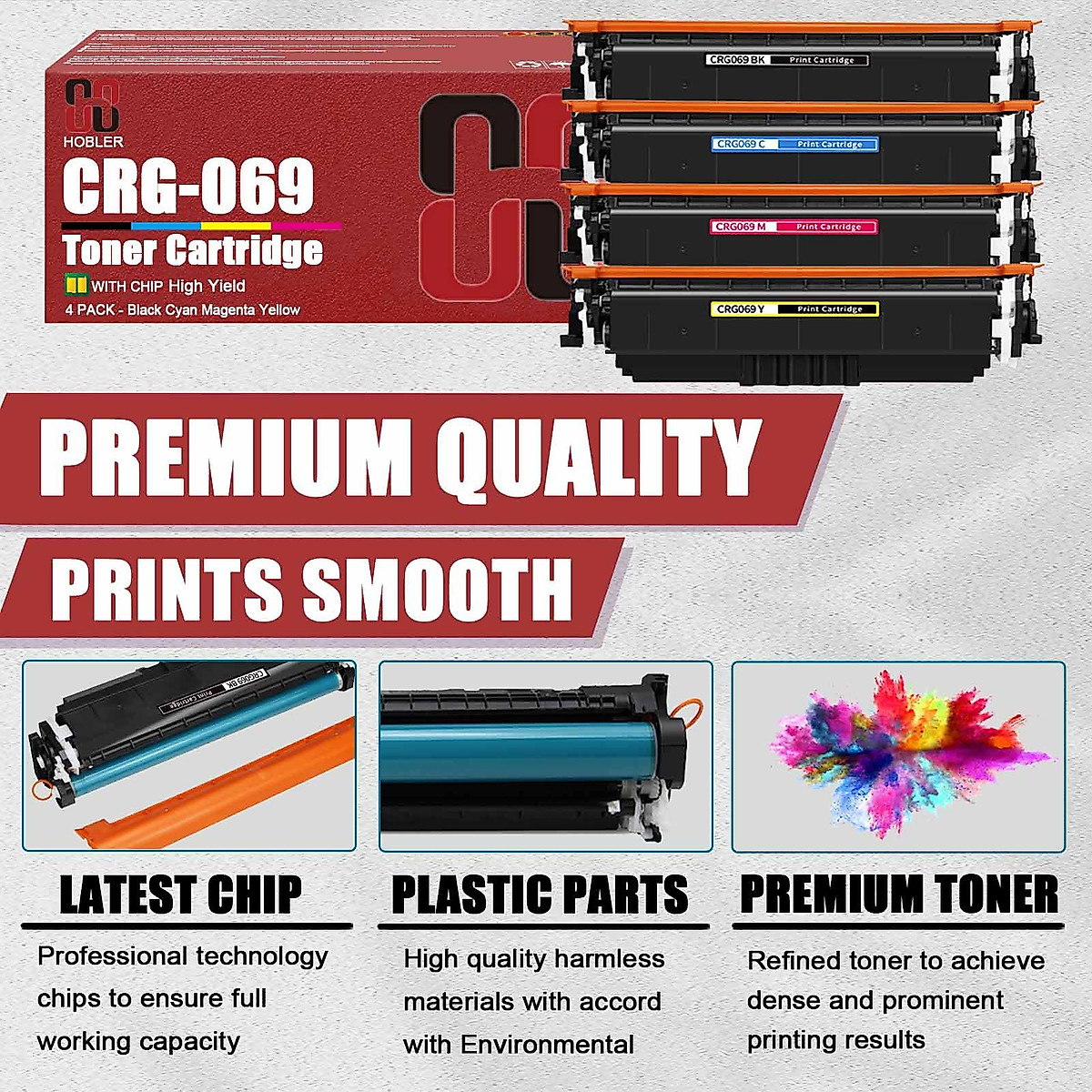 Replacement CRG069 Toner Cartridges Compatible for Canon CRG069 CRG-069 069 Toner Cartridge Work for Canon LBP673 MF750 LBP673CDN LBP673CDW LBP674CX MF752CDW Printer Combo Pack