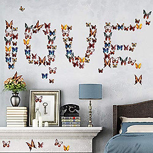 Amaonm® 24pcs 3D Vivid Special Man-Made Lively Butterfly Art DIY Decor Wall Stickers Decals Nursery Decoration, Bathroom Décor, Office Décor, 3D Wall Art, 3D Crafts for Wall Art Kids Room Bedroom