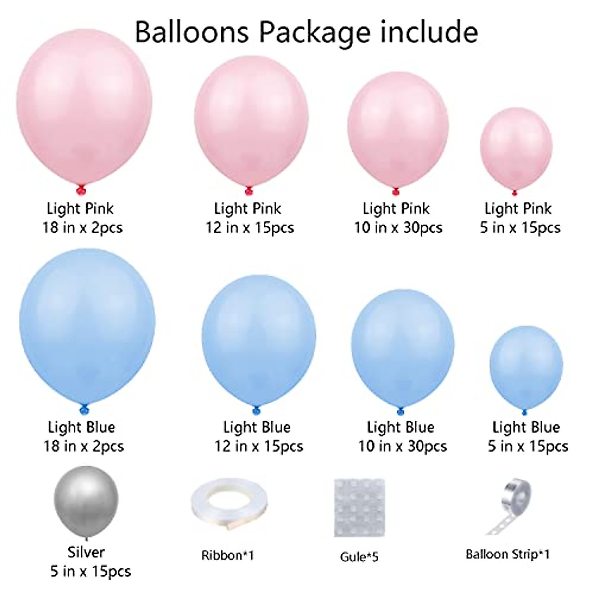 139pcs Gender Reveal Balloon Garland Arch Kit with Pink and Blue Balloons Silver Balloons for Boy or Girl Gender Reveal Decorations Birthday Party Baby Shower Celebration Wedding Anniversary