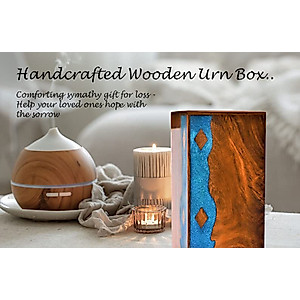 STAR INTERNATIONAL Rosewood And Resin Mix Cremation Urns for Human Ashes Adult, Burial Urns for Columbarium, Wooden Box Funeral Urns for Human Ashes Large (M(9.5X5.5) 172 Cu Inches)