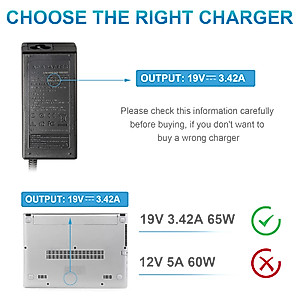 19v 3.42A 65W AC Power Adapter Charger for Toshiba Satellite C55 C655 C850 C50 L755 C855 L655 L745 P50 C855D C55D S55;Toshiba Portege Z30 Z930 Z830;Satellite Radius 11 14 15