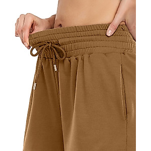 MIRITY Womens Casual Sweatpant Shorts with High Waist Drawstring and Pockets for comfy Sports