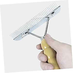 Mipcase 2 pcs Tool Detangling Horses Skin Accessory Hair Combing Instantly Tooth Long Scrubber Cleaning Rake Brush Cats Massager Care Great Kit Comb Wets Dematting Handle