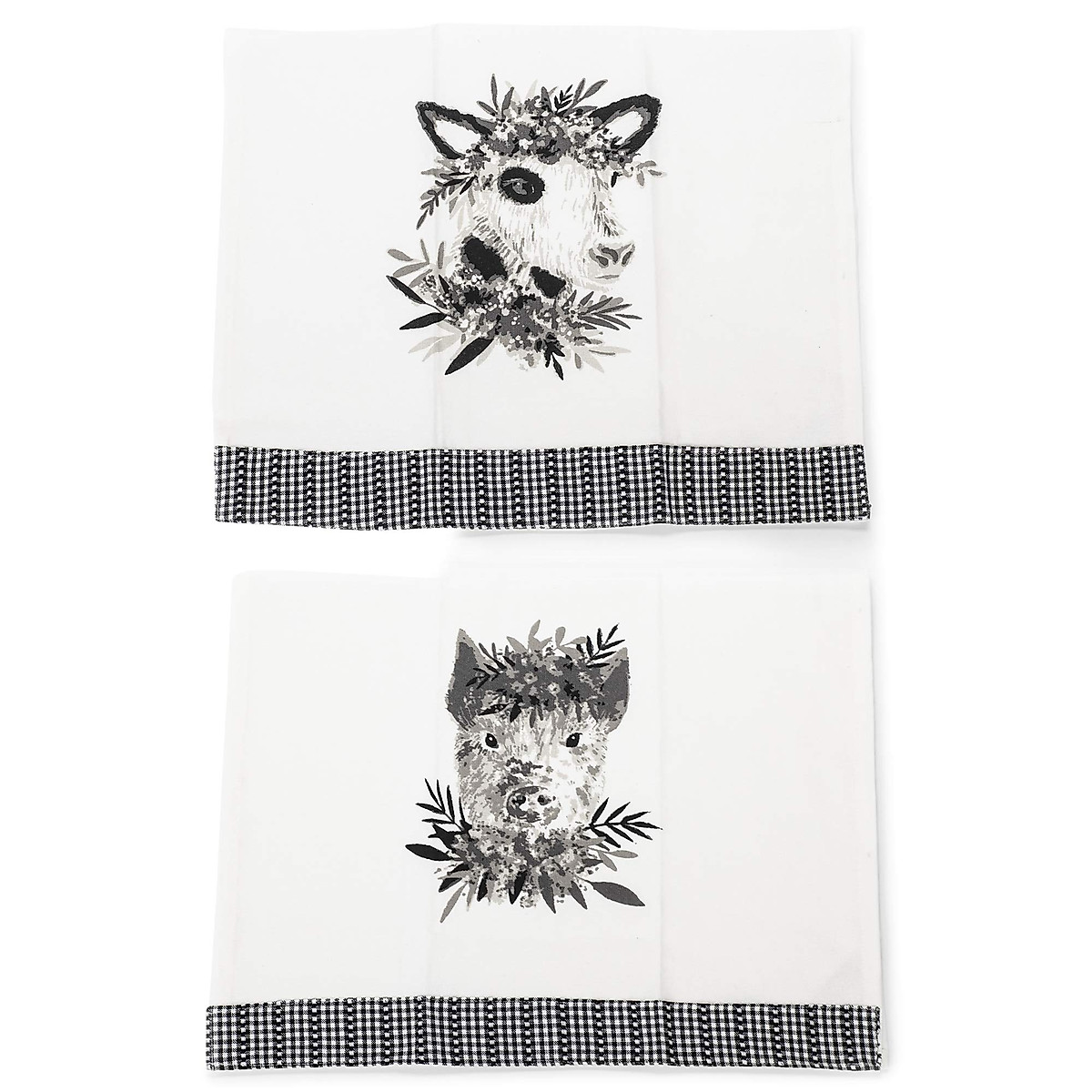 Barn Animals Embellished Dishtowels