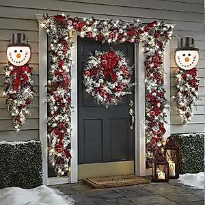 Hourleey 2 Pack 12 Inch Snowman Christmas Porch Light Covers, Outdoor Christmas Decorations, Holiday Snowman Light Covers for Porch Lights, Garage, Front Door