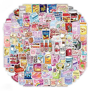 100PCS Food Drink Stickers for Kids Drink Girls Snack Pack Food Ins Can Be Used for Handbook Stickers Stationery Luggage Notes Stickers Decoration