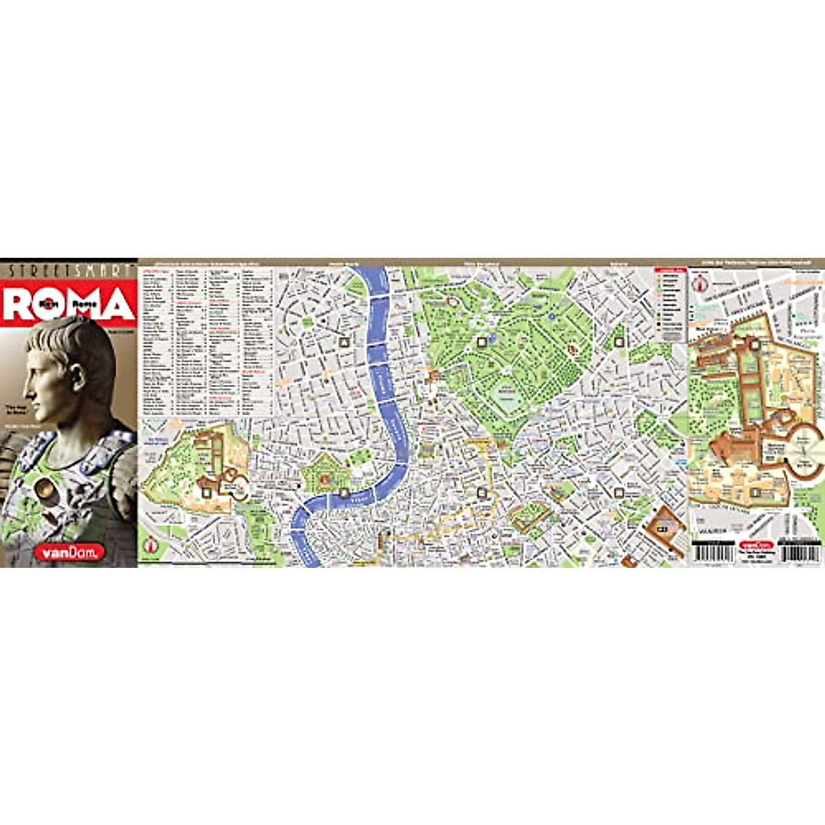 StreetSmart® Rome Map by VanDam –– Laminated, pocket sized City Center folding street and subway map to Rome, Italy with all attractions, museums, ... ... (English, Italian and German Edition)