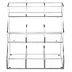 MyGift 3 Tier Premium Clear Acrylic Modern Tea Bag Organizer Holder for Countertops, Wall Mountable Teabag Storage Rack for Kitchen, Coffee Station