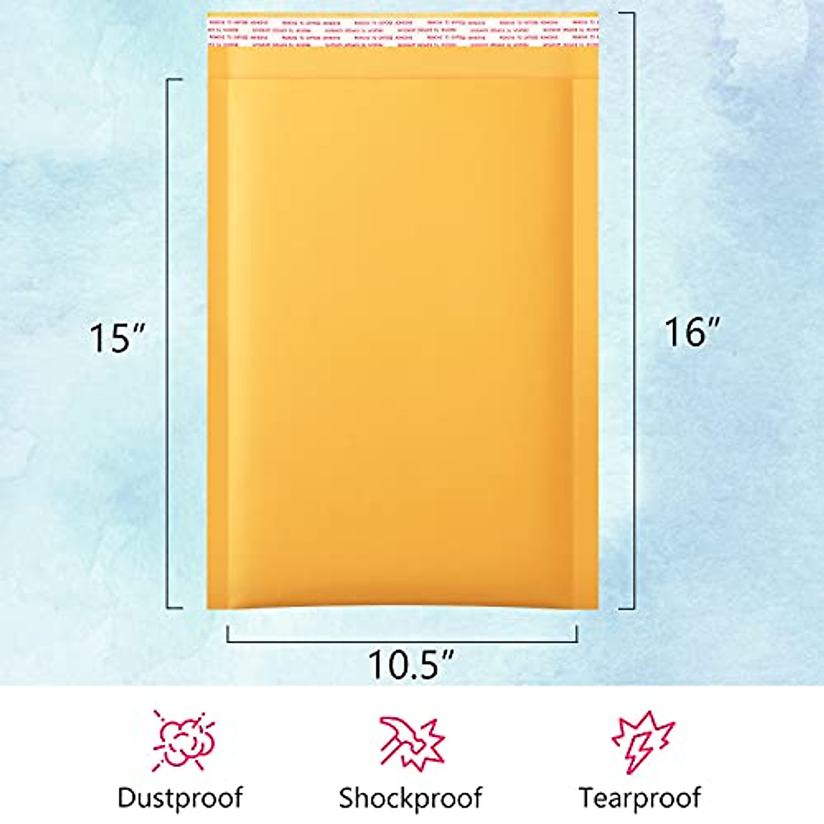 UCGOU Kraft Bubble Mailers 10.5x16 Inch 25 Pack Yellow Padded Envelopes #5 Large Mailing Packages Self Sealing Tear Resistant Boutique Bulk Mail Shipping Bags for Clothes,Book and More
