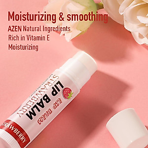 AZEN 24 Pack Lip Balm Stocking, Natural Lip Balm Bulk, Moisturizing Lip Balm for Dry Lips