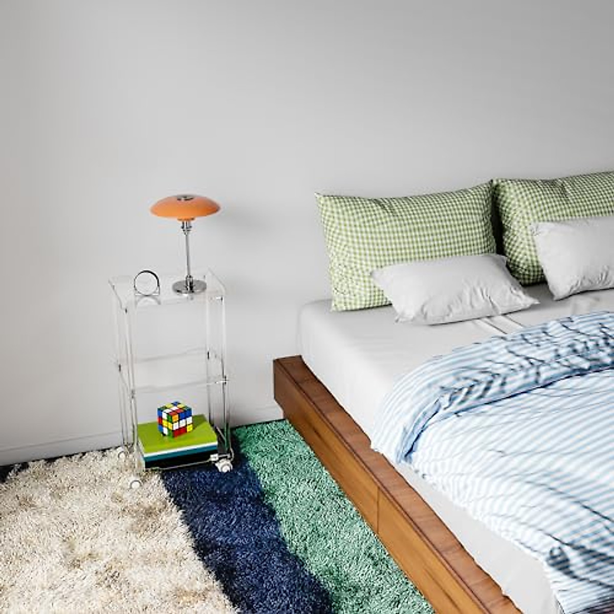 Aquiver Acrylic Utility Rolling Cart - Multifunction Storage Rolling Cart for Kitchen, Bathroom, Living Room, Office - 15.5'' L x 11.6'' W x 30'' H