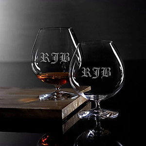 Waterford Personalized Elegance Brandy Snifters, Set of 2 Custom Engraved 28oz Crystal Snifters for Brandy, Cognac, Home Bar Accessories and Gifts