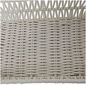 The Novogratz Cotton Handmade Woven Storage Basket with Handles, Set of 2 19", 18"W, White