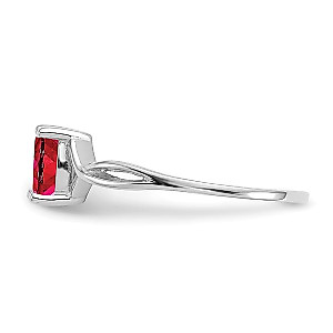 IceCarats 14K White Gold Red Ruby Ring July Birthstone Jewelry Size 7.00