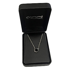 Harley-Davidson Women's Black Crystal Stone Script Chain Necklace HDN0403