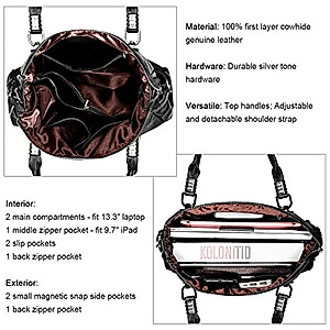 S-ZONE Women Genuine Leather Handbag Shoulder Purse Satchel Tote RFID Blocking PU Leather Crossbody Phone Bag Purse