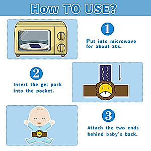 Baby Colic, Gas and Upset Stomach Relief, Baby Heated Tummy Wrap, Infant Swaddling Belly Belt with Soothing Warmth (Lion)