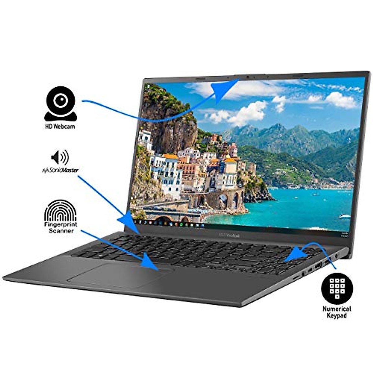 ASUS Newest VivoBook 15.6" FHD Touchscreen Laptop, 10th Gen Intel Quad-Core i5-1035G1 up to 3.6GHz, 12GB DDR4 RAM, 512GB SSD, Fingerprint Reader, WiFi,HDMI, Windows 10 S + AllyFlex Mouspad
