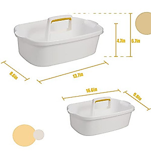 Whalegend Cleaning Caddy,Plastic Portable Shower Caddy Basket Storage Organizer with Handle，Plastic Tool Storage Cleaning Supply Caddy，for Bathroom Vanity, Dorm Shelf & Cabinet，White
