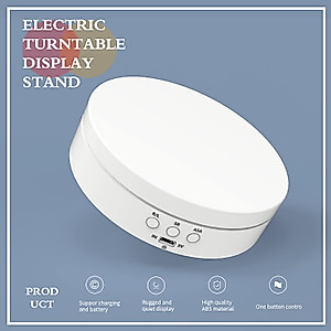 5.4 inch Electric Rotating Display Stand, 6.6 LbS 360 Degree Rotating Turntable Motorized Rotating Stand Display Table for Photography for Display Jewelry,Watch, 3D Models,Digital Product (White)