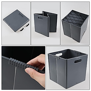 Drephia 4-Pack Foldable Cube Storage Bins, Collapsible Plastic Storage Cubes Bin, Gray