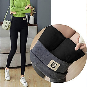 INESVER Fleece Lined Leggings Women Winter Warm Yoga Leggings Thermal Sherpa Lined Pants High Waisted Slim Fit Pants