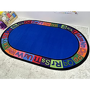 KidCarpet.com Alpha Circle Time ABC Rug Bright, 7'6" x 12' Oval