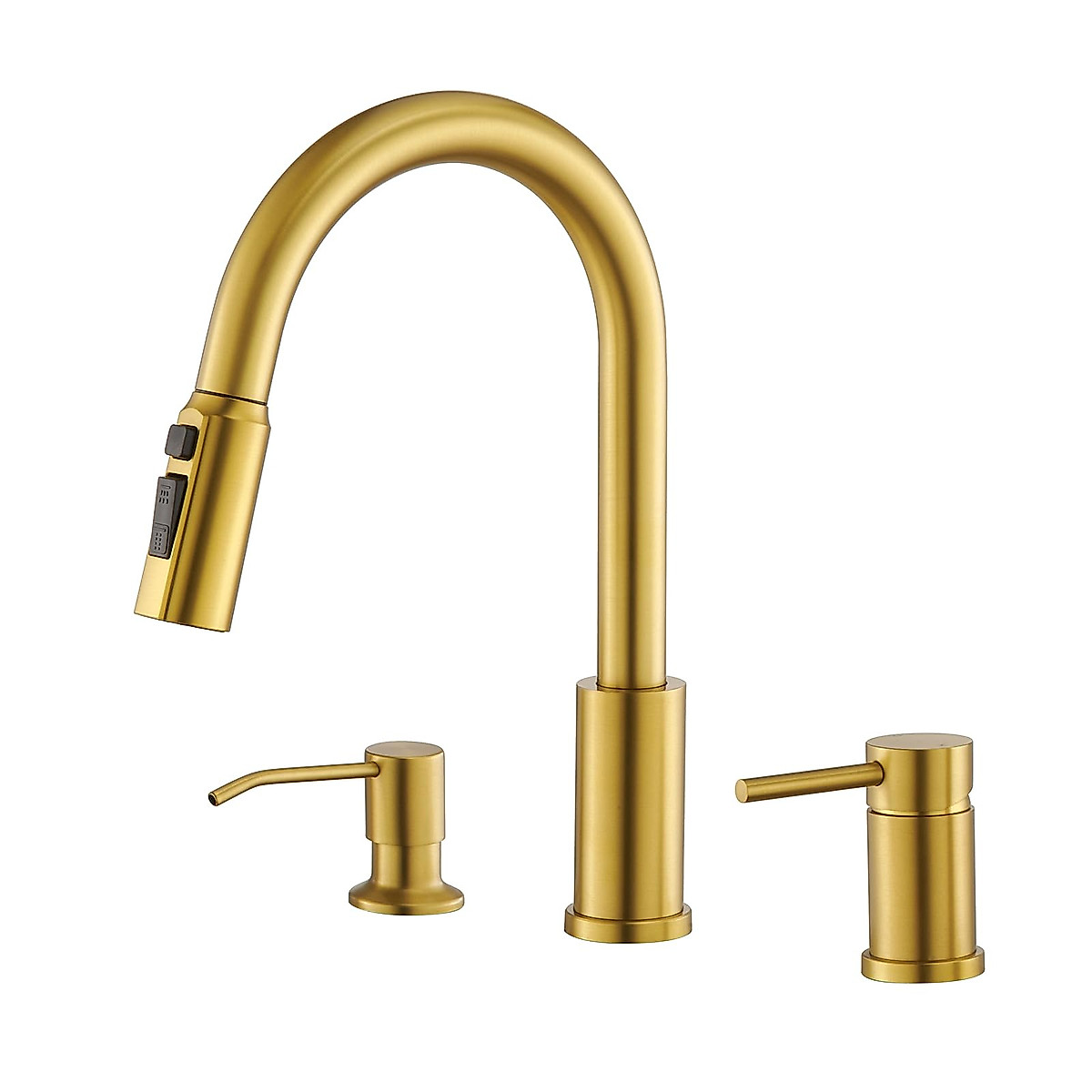 Tohlar Gold Shower Faucet Set with Tub Spout, Bathtub and Shower Faucet Combo Kit & Tohlar Brushed Gold Kitchen Faucet Single Handle High Arc Kitchen Faucets