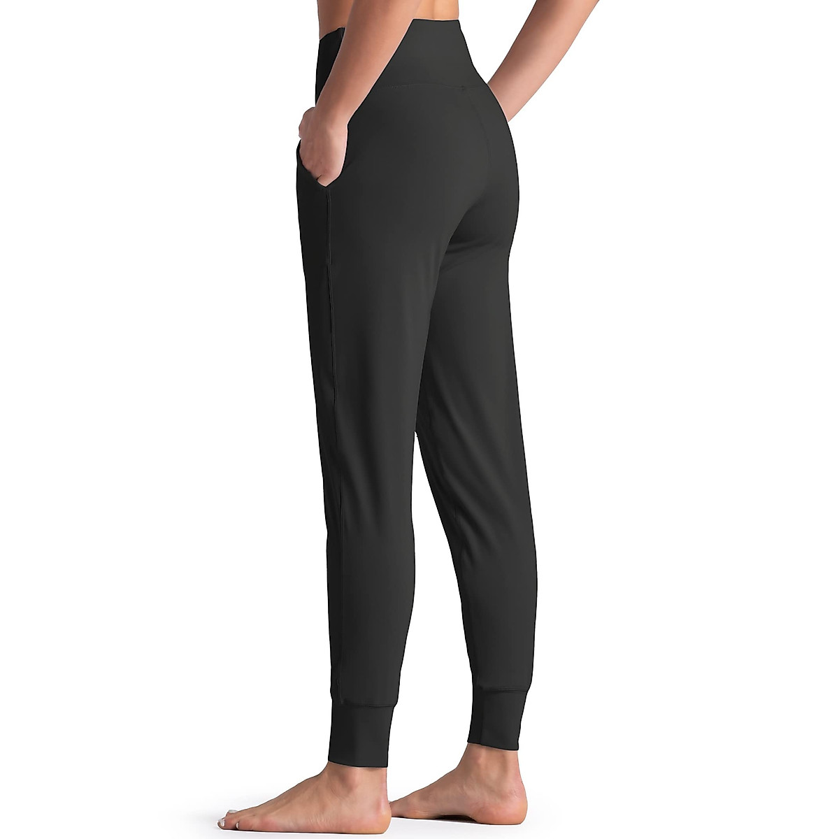 Wjustforu Joggers for Women High Waist Active Sweatpants, Women's Lounge Sweatpant with Pockets ((Small, Black)