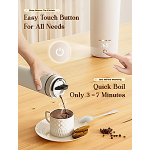 Portable Electric Kettle, 400ml Travel Electric Kettle with 4 Variable Presets, Stainless Steel with Automatic Shut off & Fast Boil Tea Kettle Water Boiler, Grey