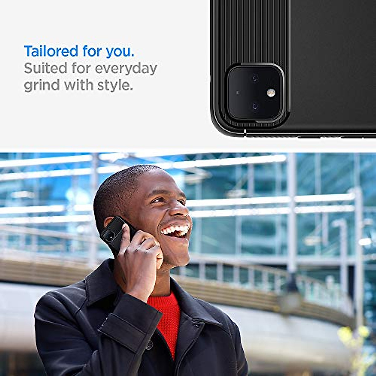Spigen Rugged Armor Designed for Google Pixel 4 Case (2019) - Matte Black