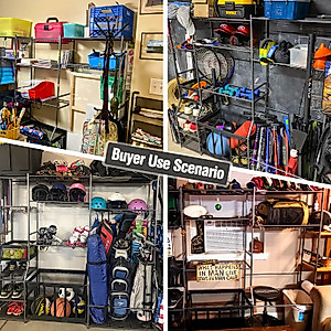 6.3FT Golf Bag Storage Garage Organizer,2 Golf Bag Storage Racks and Other Sports Equipment Organizer, Extra Large Storage Rack for Garage,Holds Golf Clubs,Balls and Miscellaneous Items