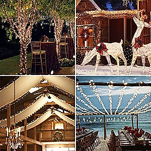 SOLARMKS Solar String Lights, 2 Pack 100 LED Solar Fairy Lights Waterproof Outdoor String Lights 33ft Copper Wire Lights for Patio Lawn Garden Gate Yard Party Wedding Christmas Decoration,Cool White